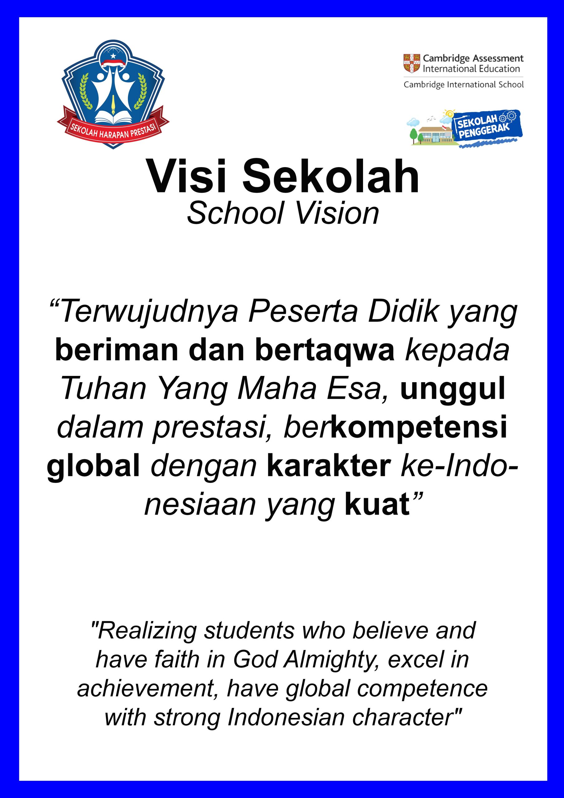 Vision and Mission - Sekolah Harapan Prestasi